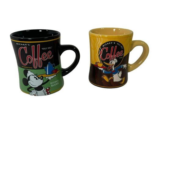 Disney | Dining | 2 Disney Blend Mickeys Really Swell Coffee Cups Mugs ...